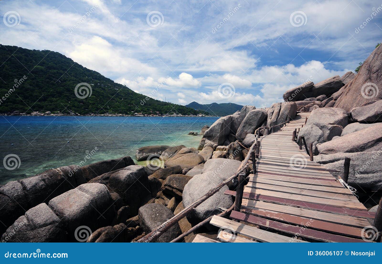 Wooden bridge to sea stock image. Image of scene, asia - 36006107