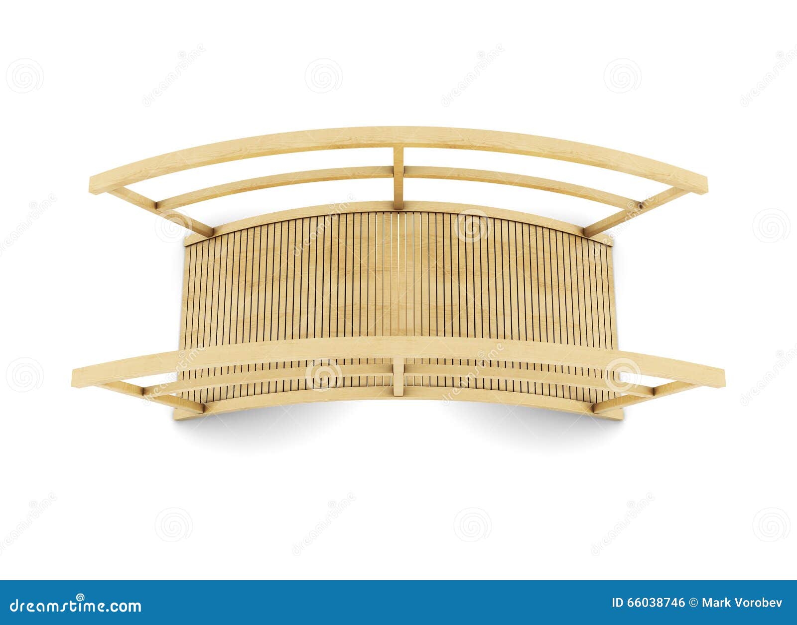 Wooden Bridge Top View on White Background. 3d Rendering Stock ...