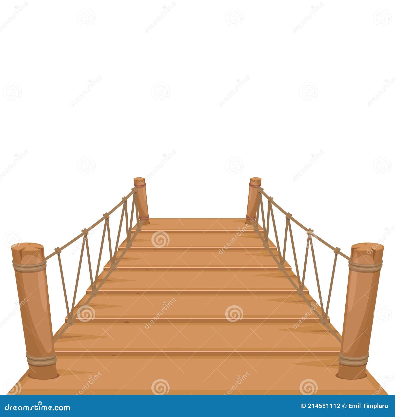 Wooden Bridge Vector Design Illustration Stock Vector - Illustration of ...
