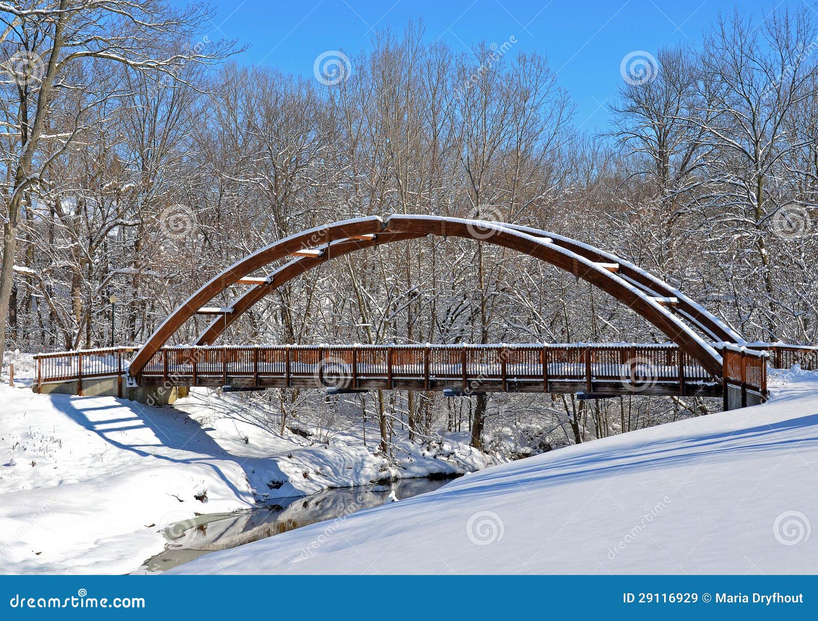 Wooden bridge in winter stock image. Image of vivid, rural - 29116929