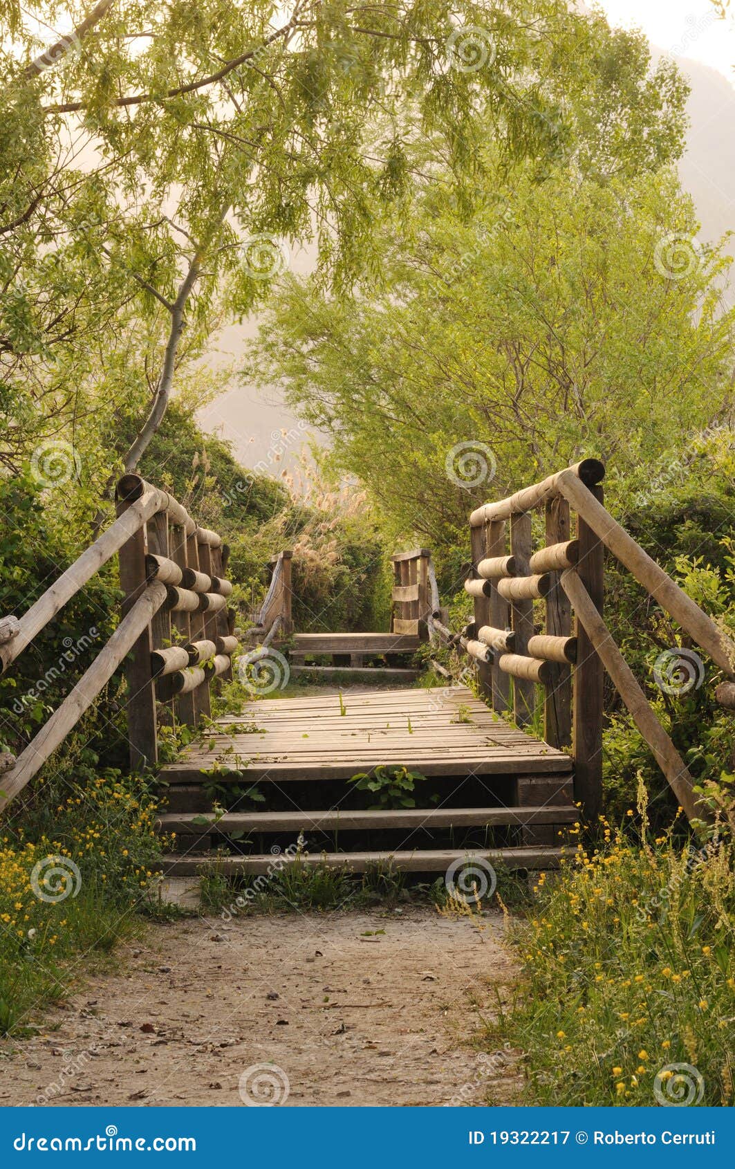 Wooden Bridges Along Nature Path Stock Image - Image of brescia ...