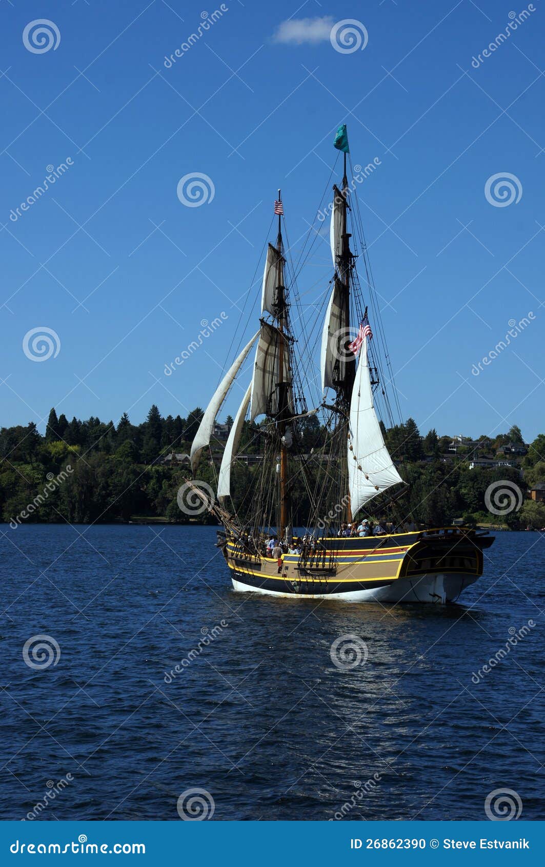 The Wooden Brig, Lady Washington, Sails Editorial Image - Image of fire ...