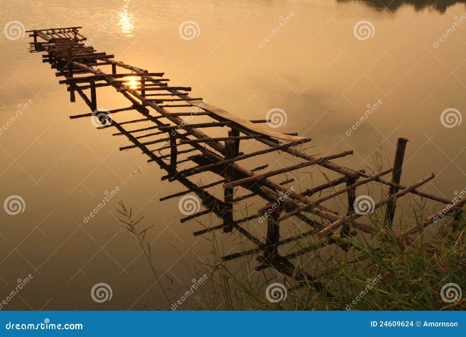 Wooden broken bridge stock photo. Image of beautiful - 24609624