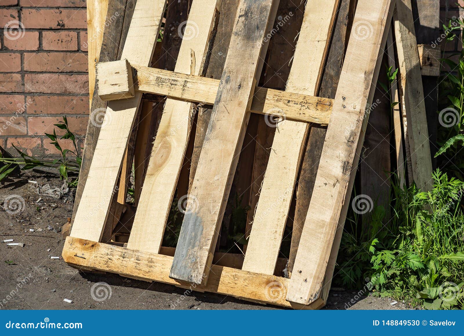 Wooden Broken Pallet at the Warehouse Stock Photo - Image of packaging ...