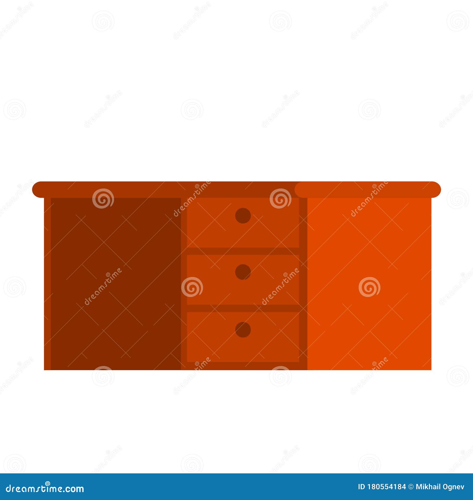 Wooden brown desk. stock vector. Illustration of wooden - 180554184