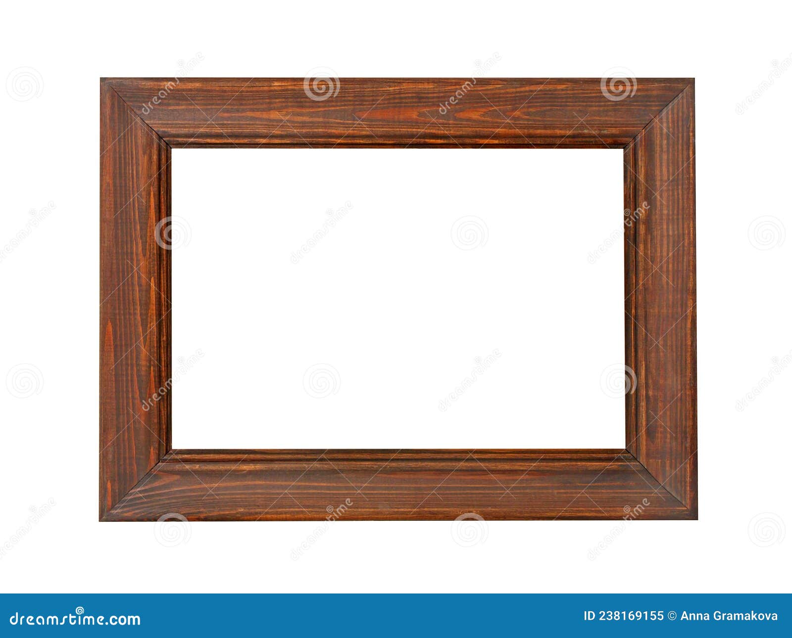 Wooden Brown Frame for Paintings. Isolated on White Stock Image - Image ...