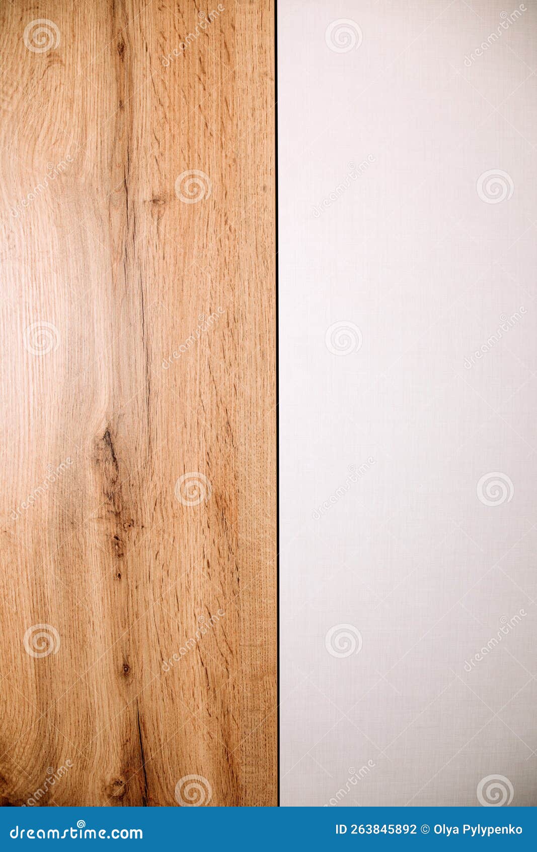 Wooden Brown with Knots and Beige Linen Structure Background. Backdrop ...