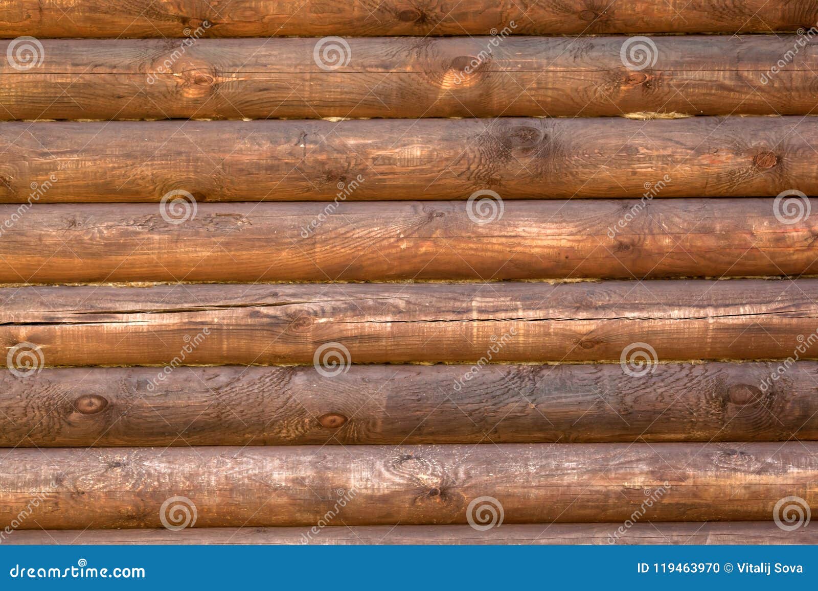 Wooden brown round log stock photo. Image of natural - 119463970