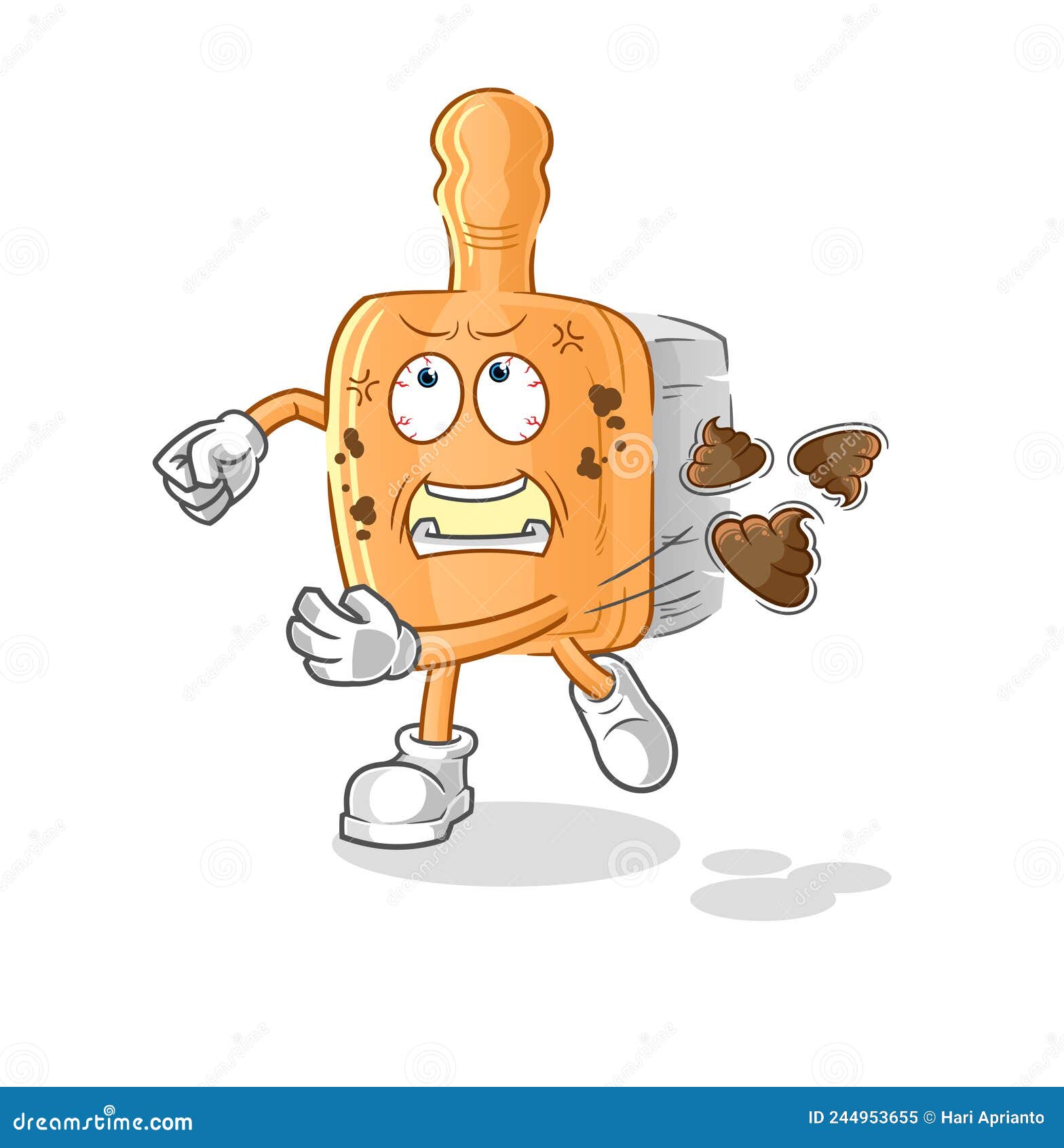 Wooden Brush Throwing Shit Vector Stock Vector - Illustration of dirty ...