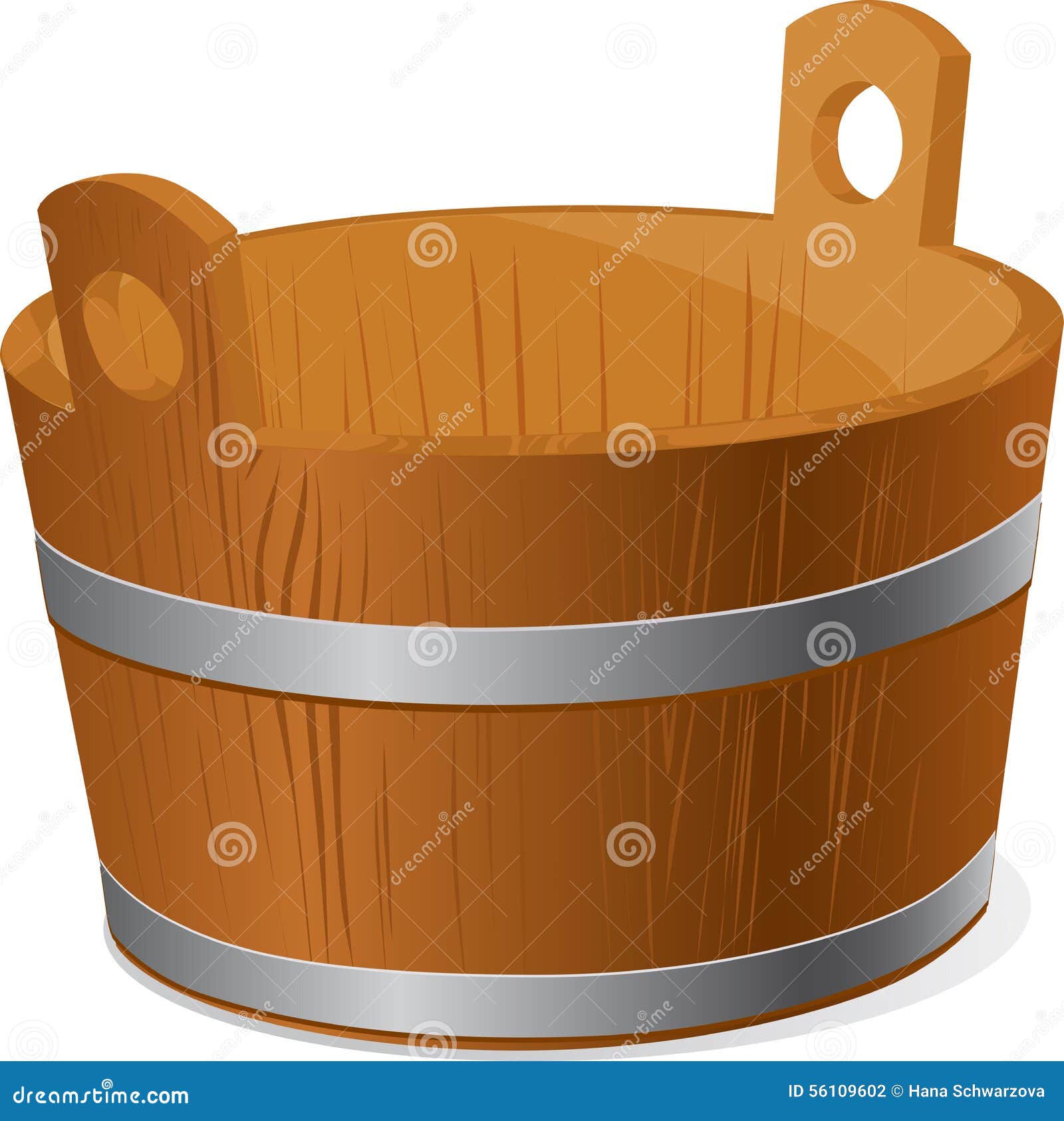 Wooden Bucket Isolated on White Background - Vector Stock Vector ...