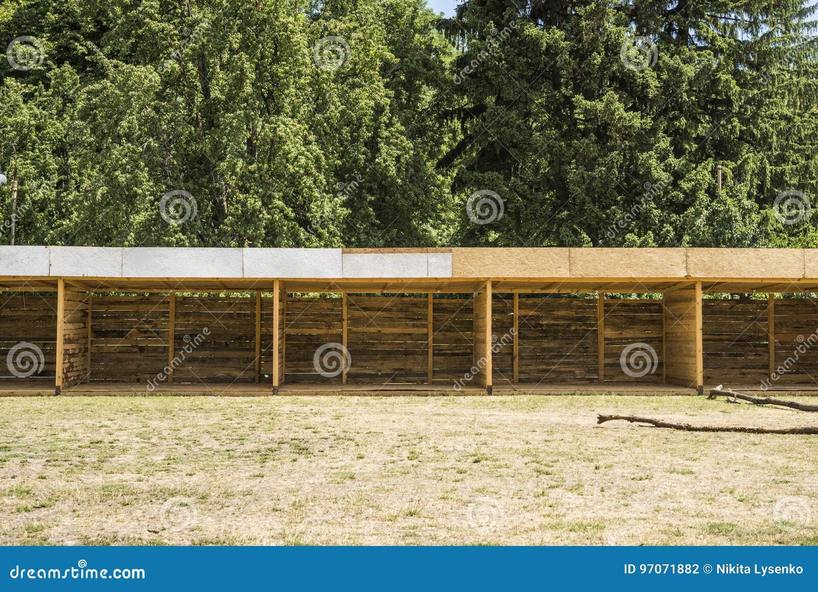 Wooden Building for Animal Enclosure Stock Photo - Image of clean ...