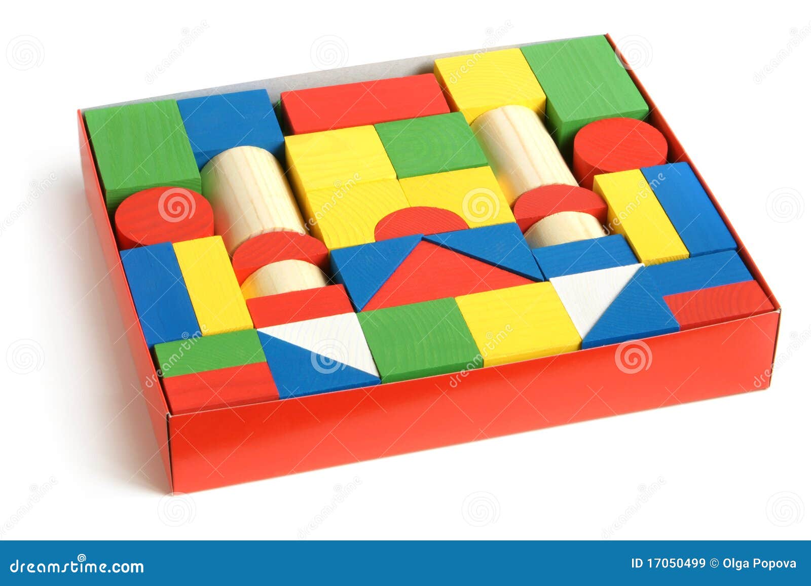 Wooden Building Blocks in Box Stock Image - Image of creative, game ...