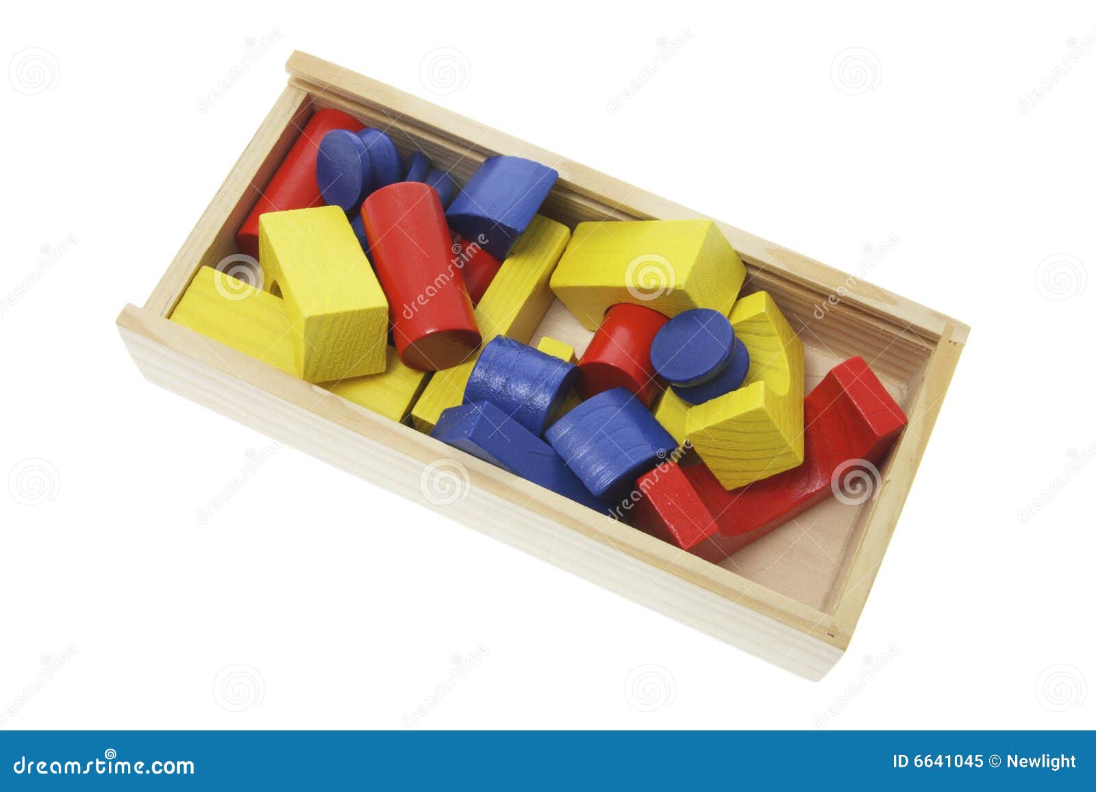 Wooden Building Blocks in Box Stock Image - Image of colours, colourful ...