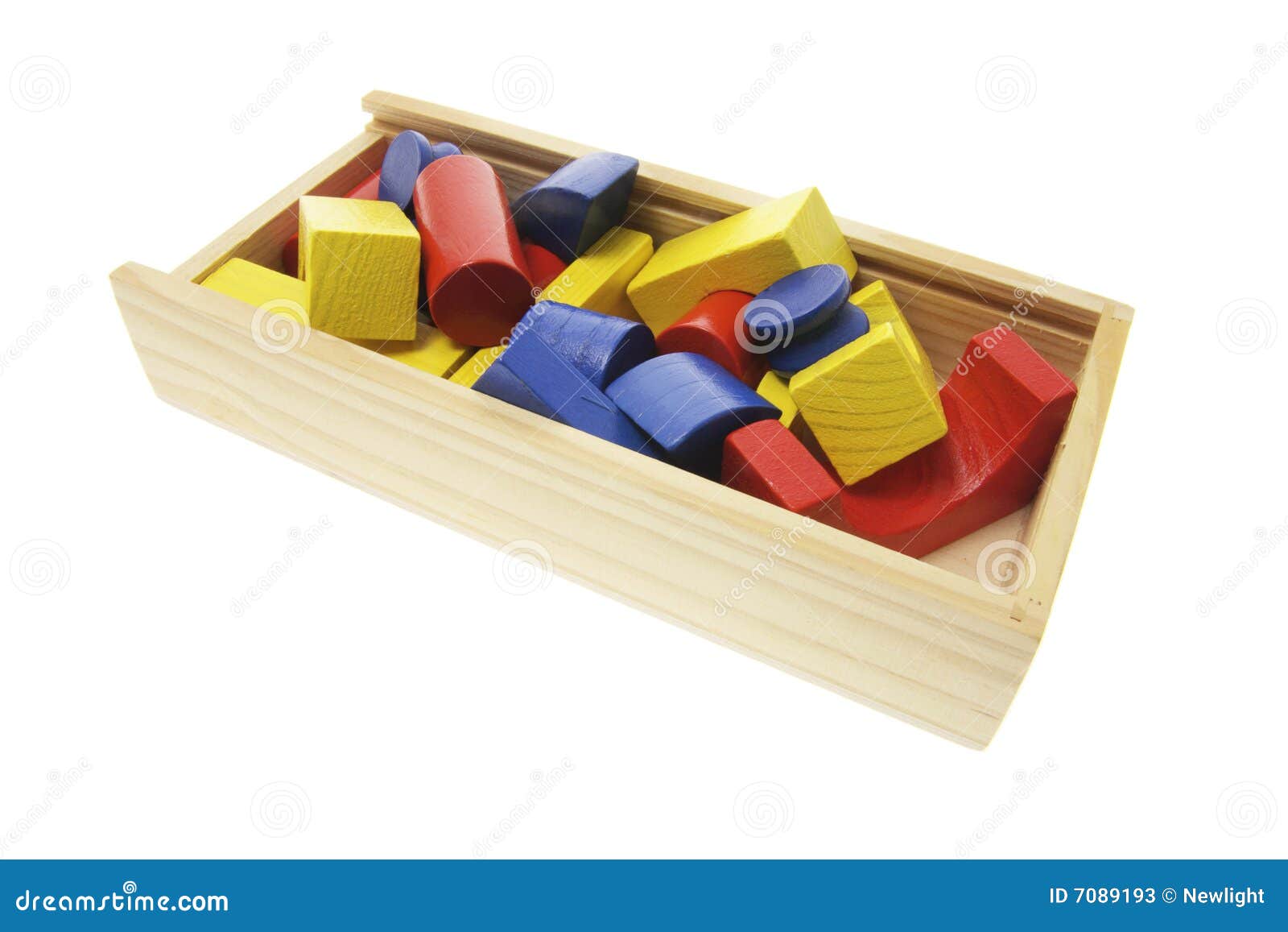 Wooden Building Blocks in Box Stock Image - Image of colours ...
