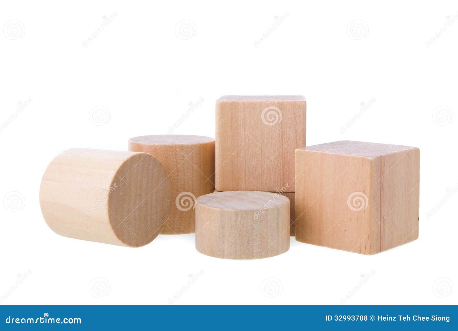 Wooden Building Blocks Isolated on White Background Stock Photo - Image ...