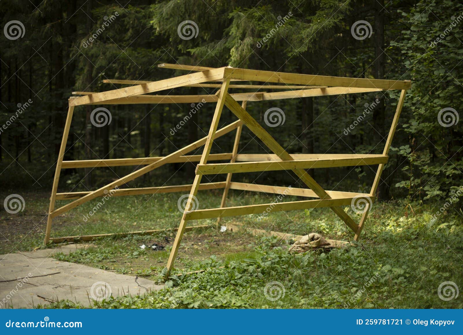 Wooden Building in Forest. Structure of Boards Stock Image - Image of ...