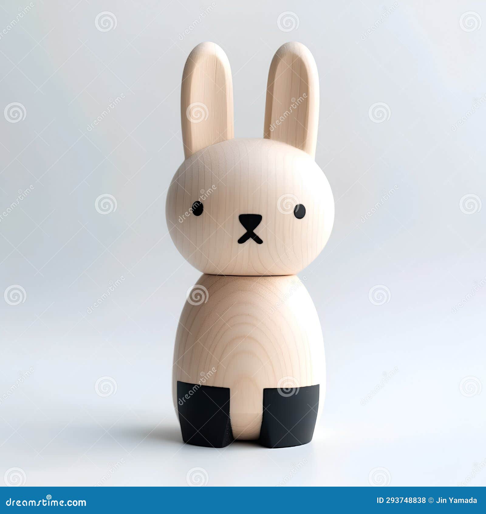 Wooden Bunny on a White Background. 3d Render Illustration Stock ...