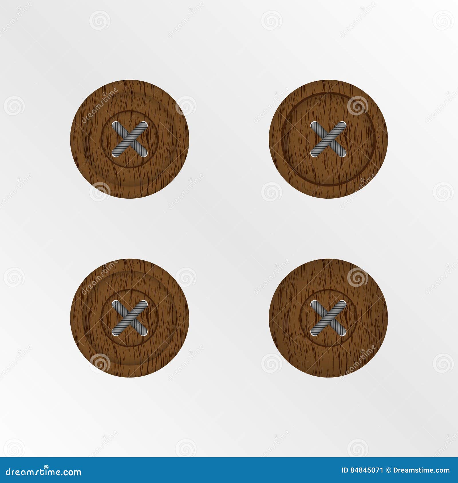 Wooden buttons isolated. stock vector. Illustration of dress - 84845071