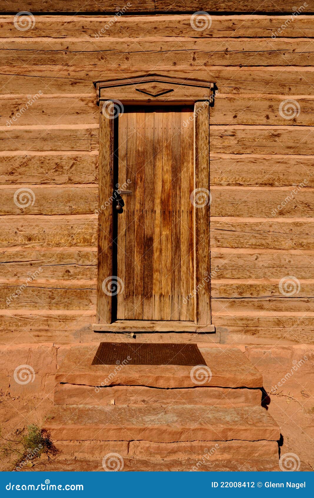 Wooden cabin door stock photo. Image of stairs, mormon - 22008412