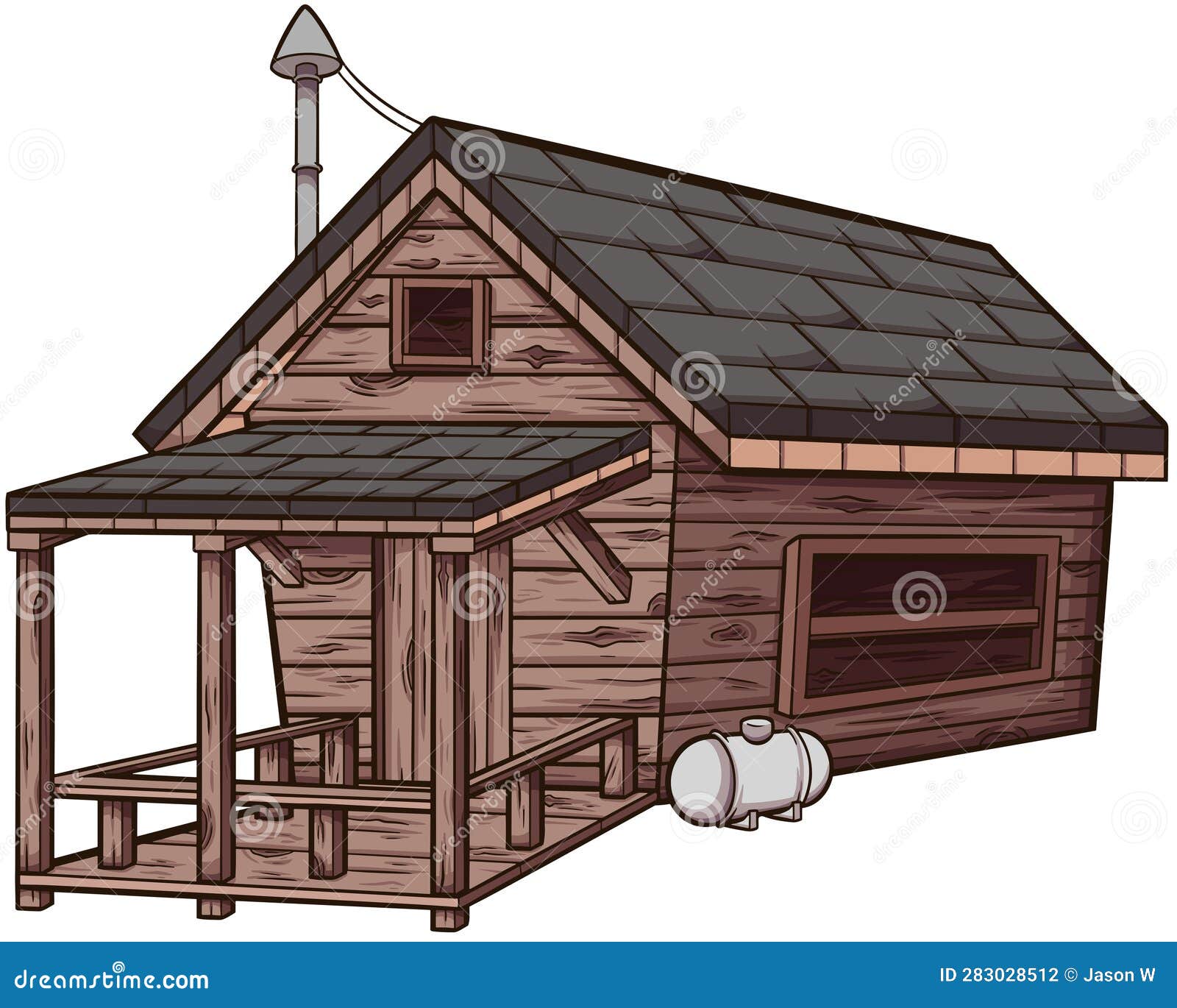 Wooden Cabin. Vector Illustration with Simple Gradients. Stock Vector ...
