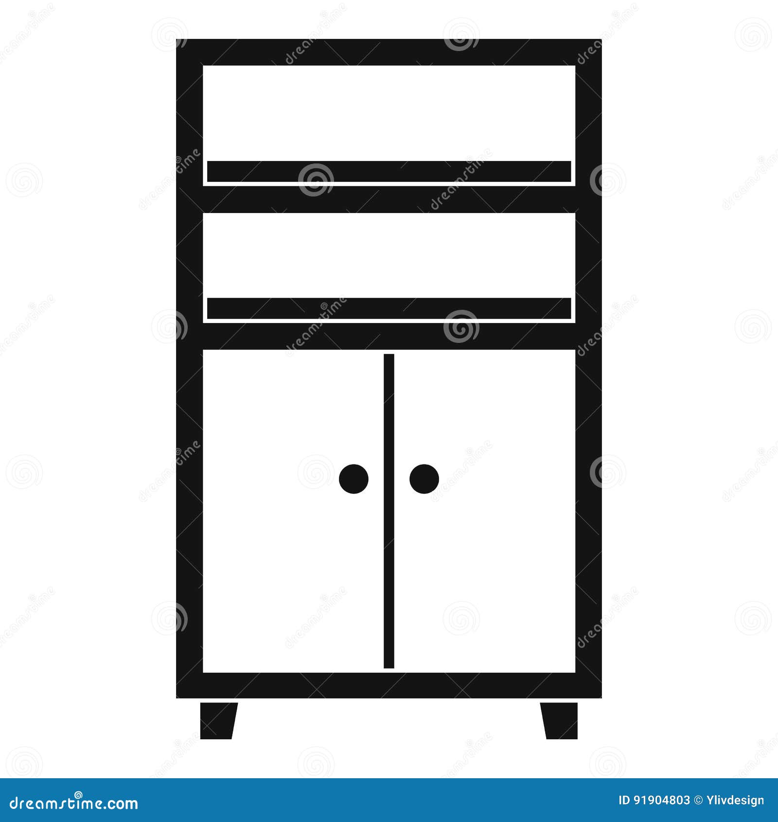 Wooden cabinet icon simple stock vector. Illustration of drawer - 91904803