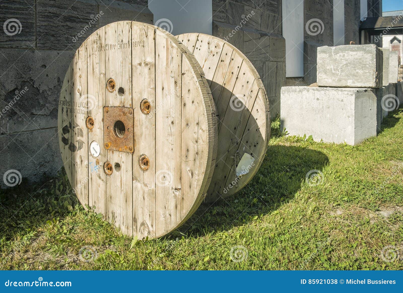 Old Wooden Cable Reel Drum Spools Royalty-Free Stock Image ...