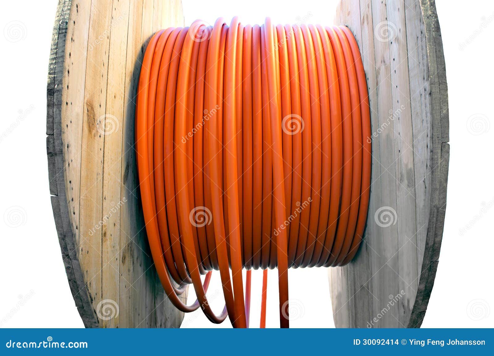 Cable Drum with Orange Cable Stock Photo - Image of power, plastic ...