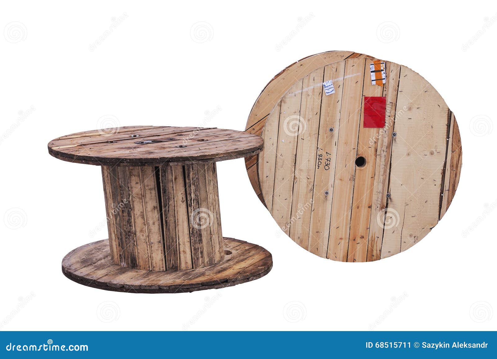 Wooden cable reels stock image. Image of energy, construction - 68515711