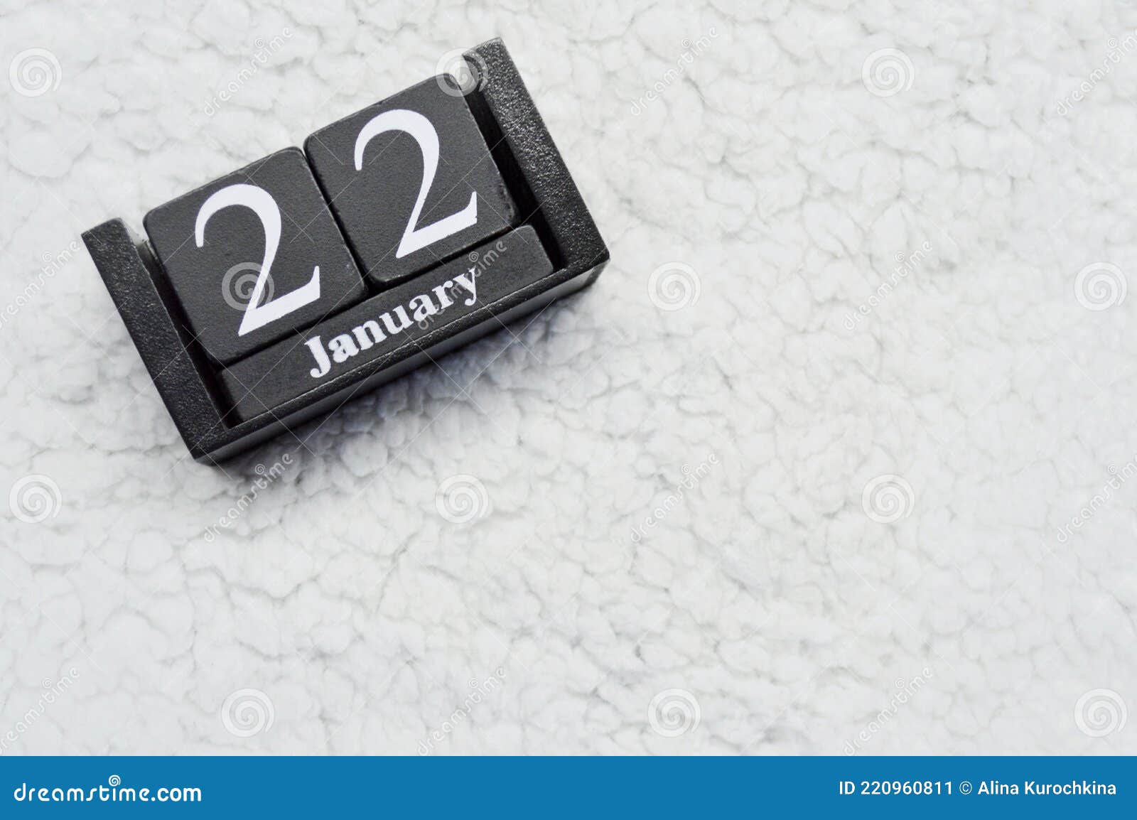 Wooden Calendar from Blocks on White Background. Twenty Second of ...