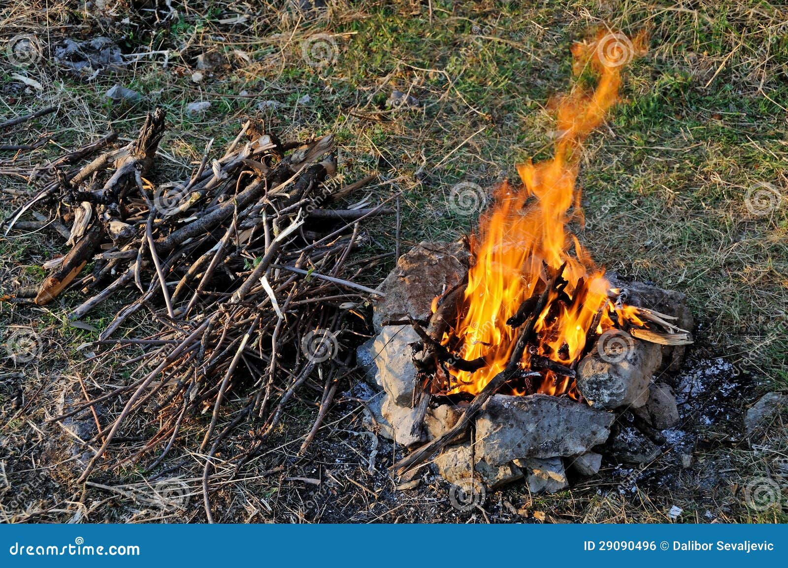 Wooden camp fire stock photo. Image of heat, equipment - 29090496