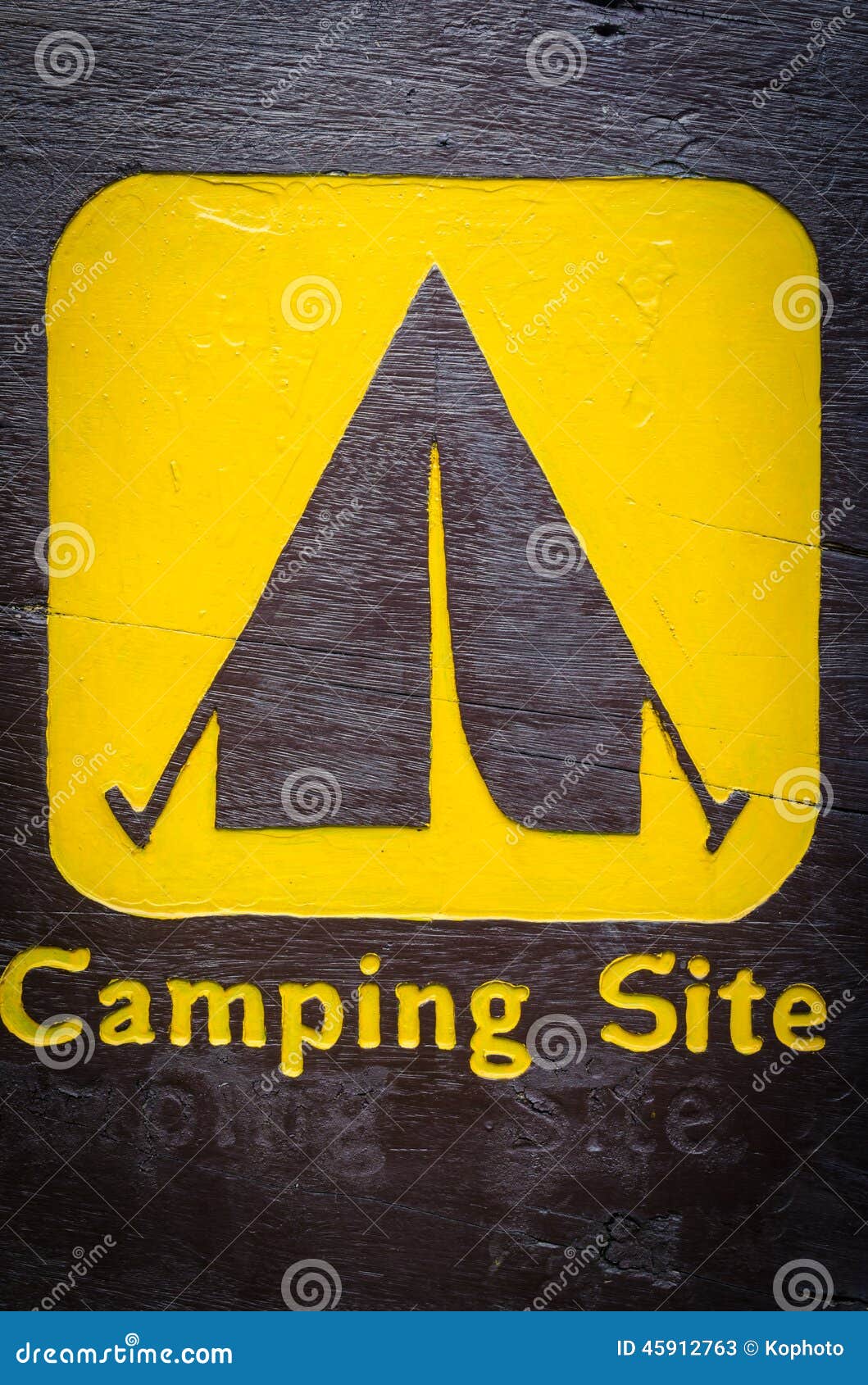 Wooden camp sign stock image. Image of yellow, wood, summer - 45912763