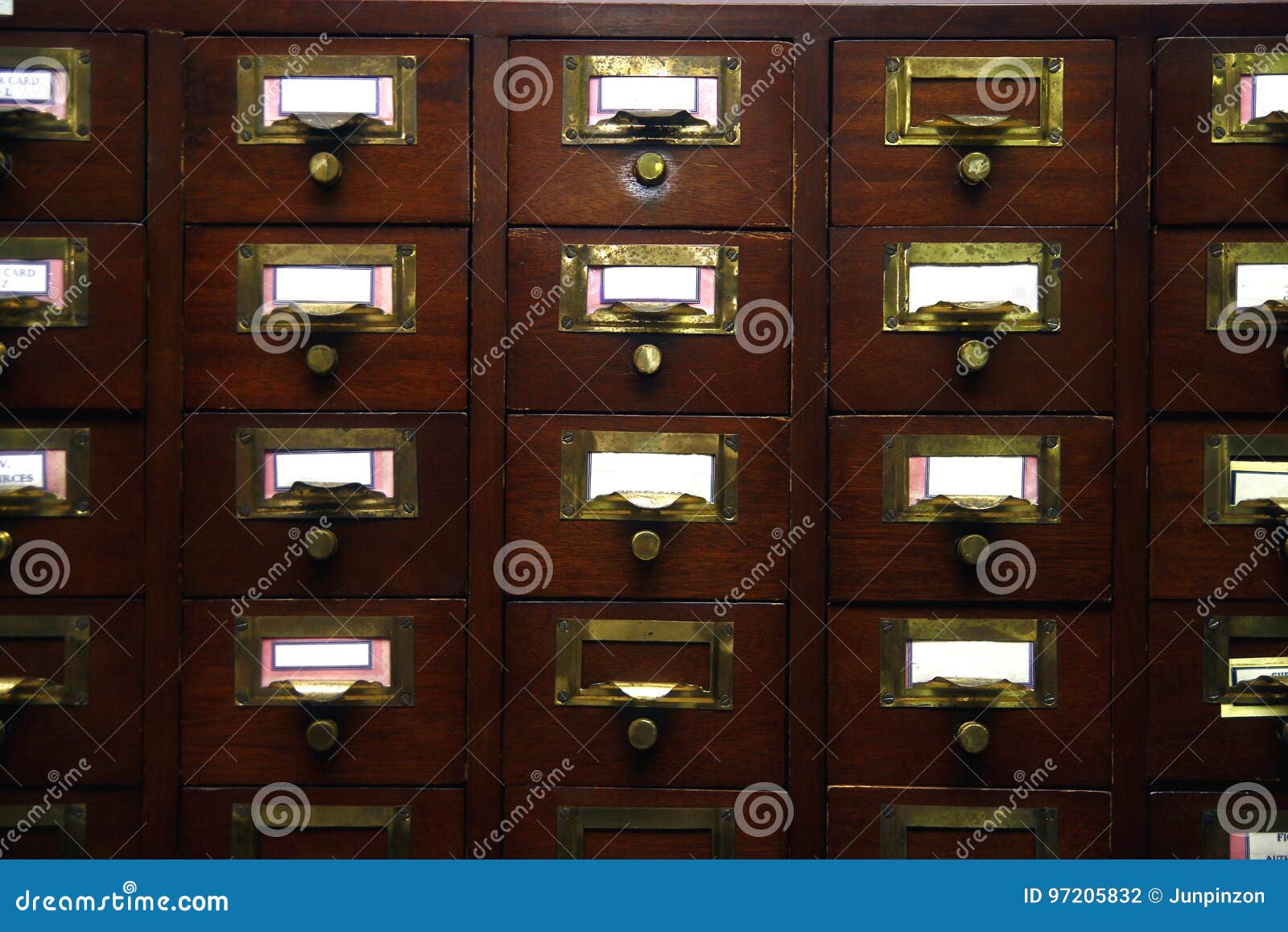 Wooden Card Catalog in a Library Stock Photo - Image of bestseller ...