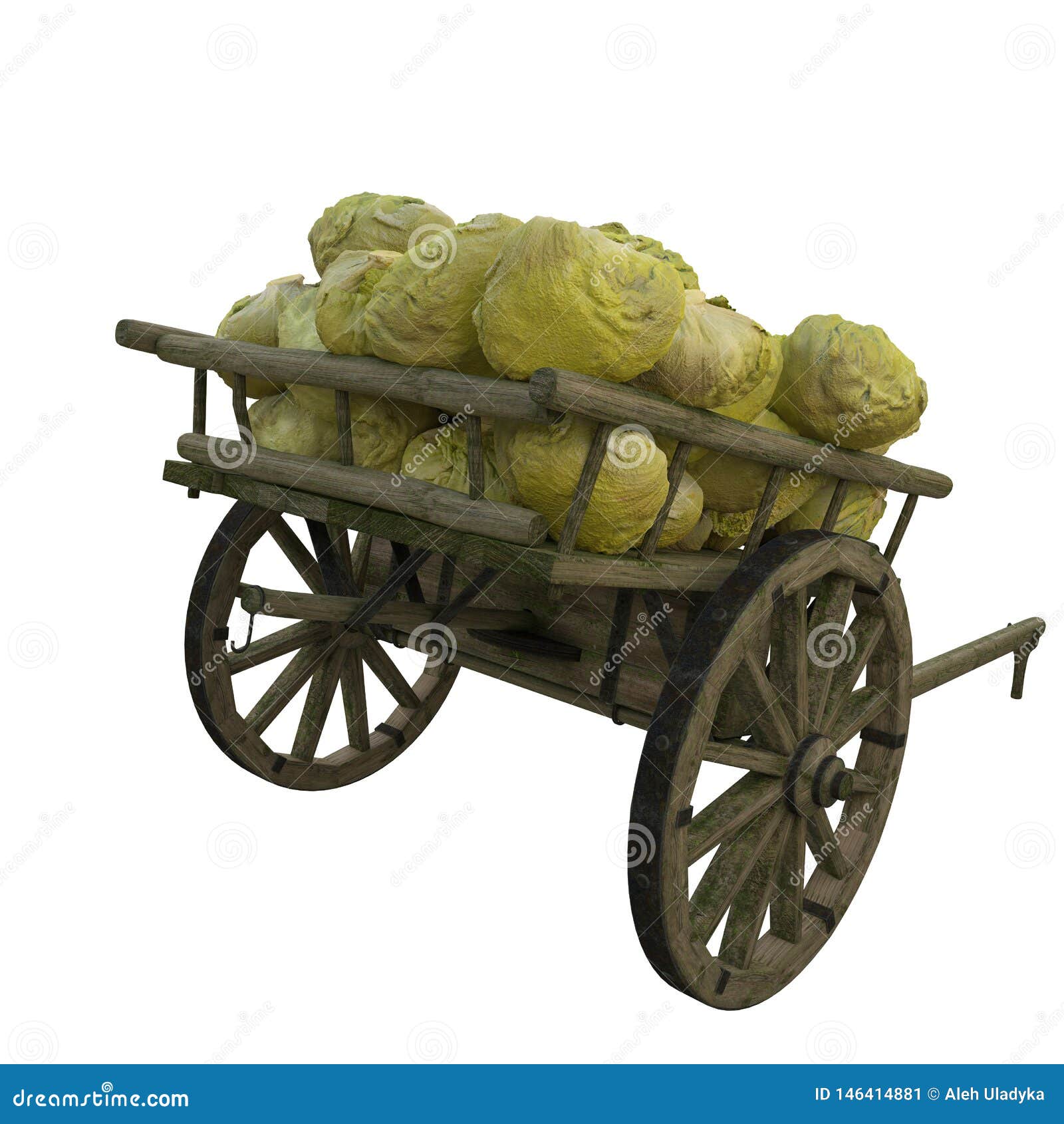 Wooden cart with cabbage stock image. Image of closeup - 146414881