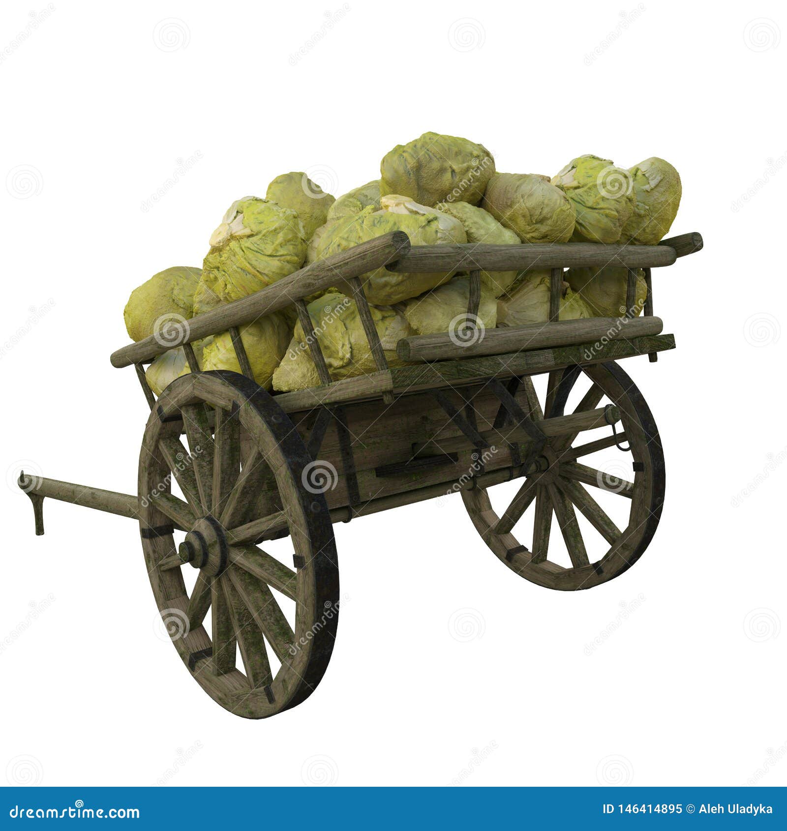 Wooden cart with cabbage stock image. Image of food - 146414895