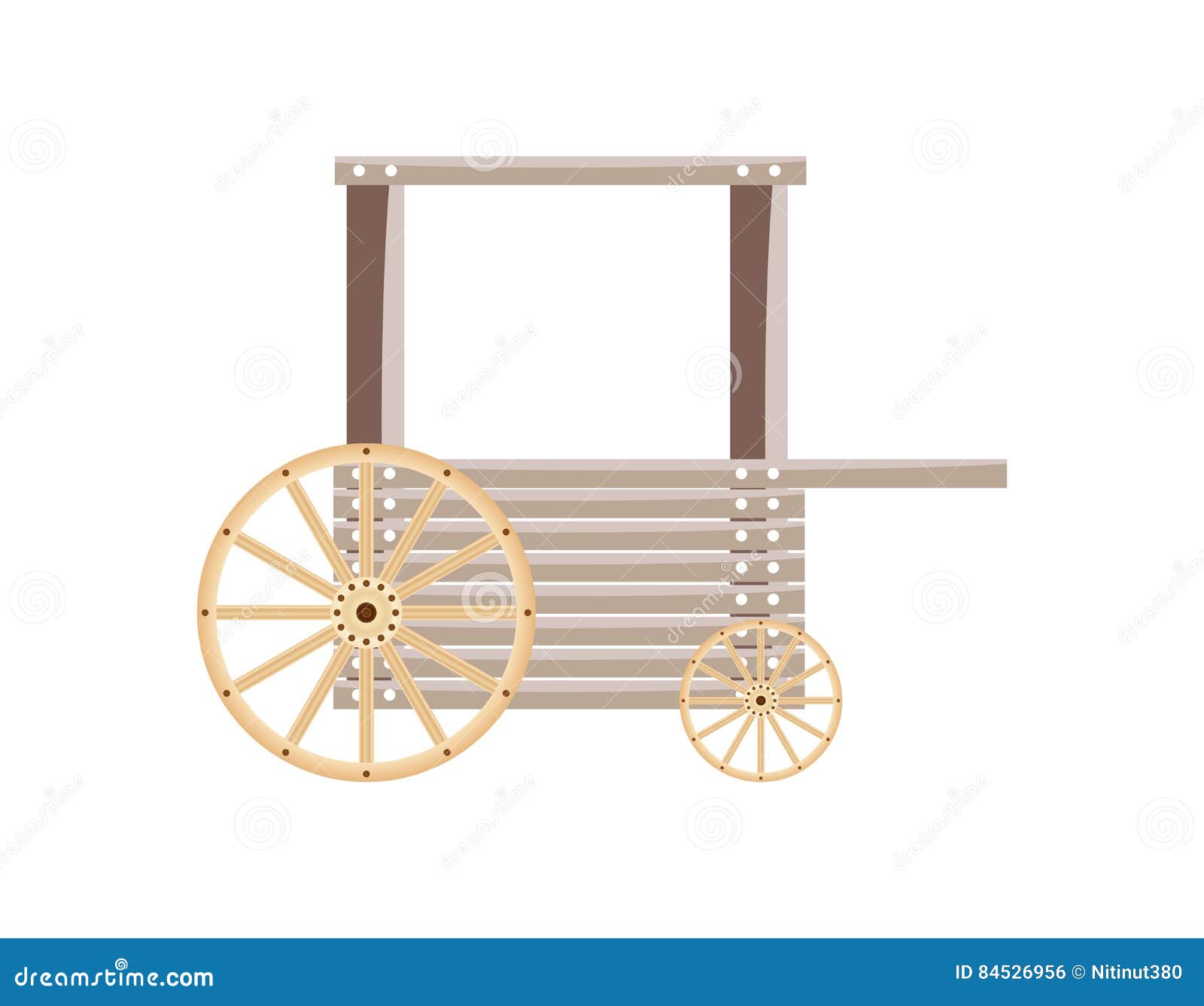 Wooden Cart Isolated on White Background Stock Illustration ...