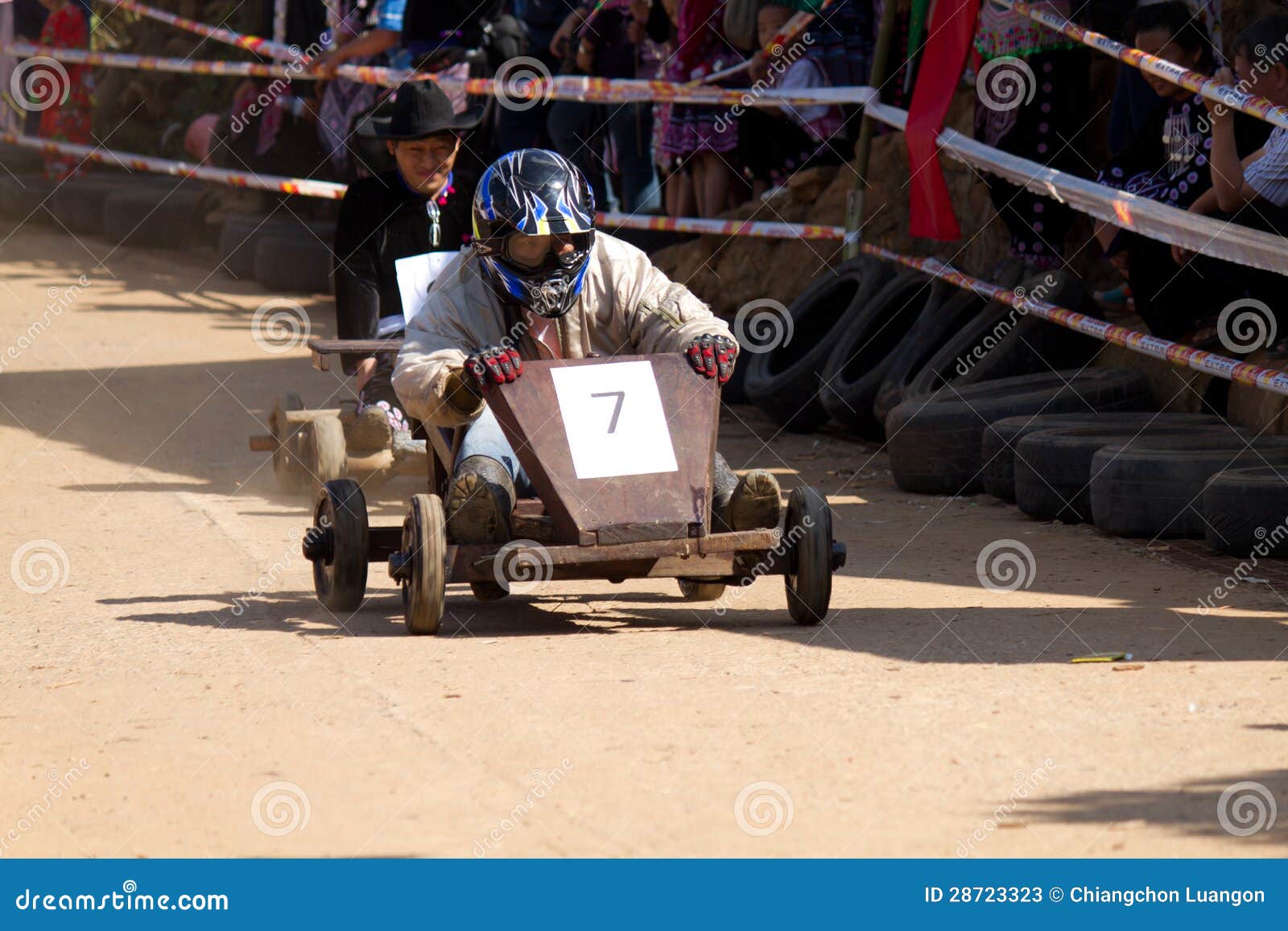 The wooden cart racing. editorial stock photo. Image of riding - 28723323