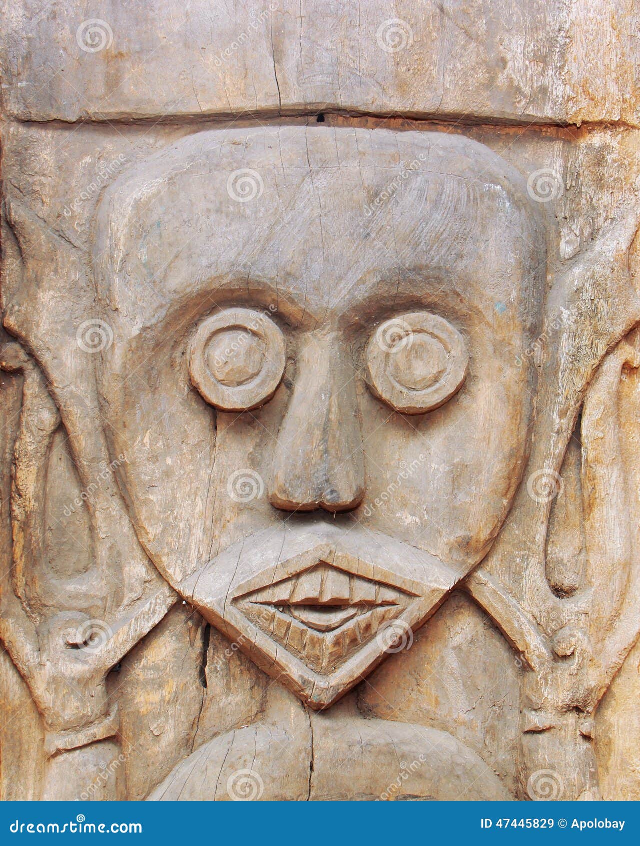 Wooden Carved Ritual Statue Face. Stock Image - Image of carved ...