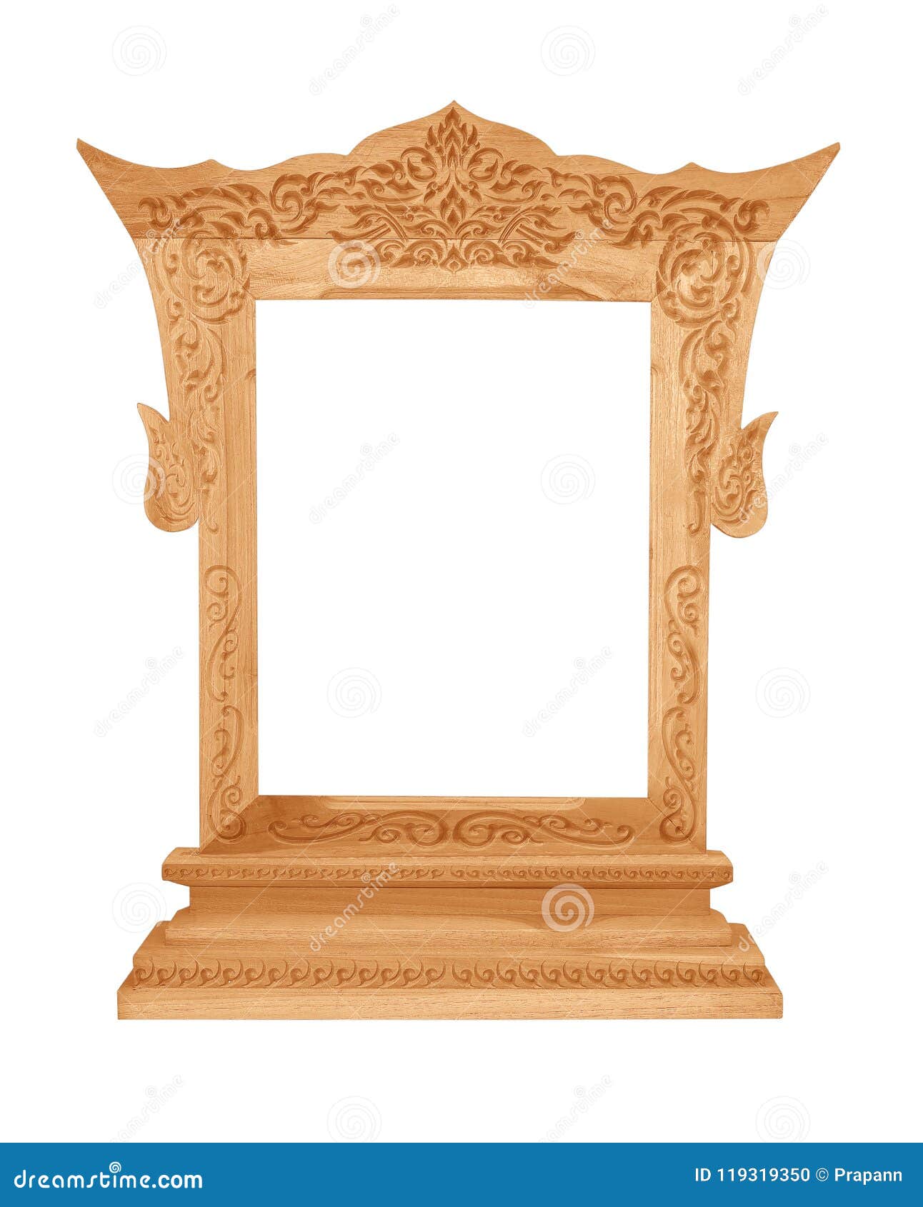 Wooden Carvings Frame Isolated Stock Photo - Image of carved, frames ...