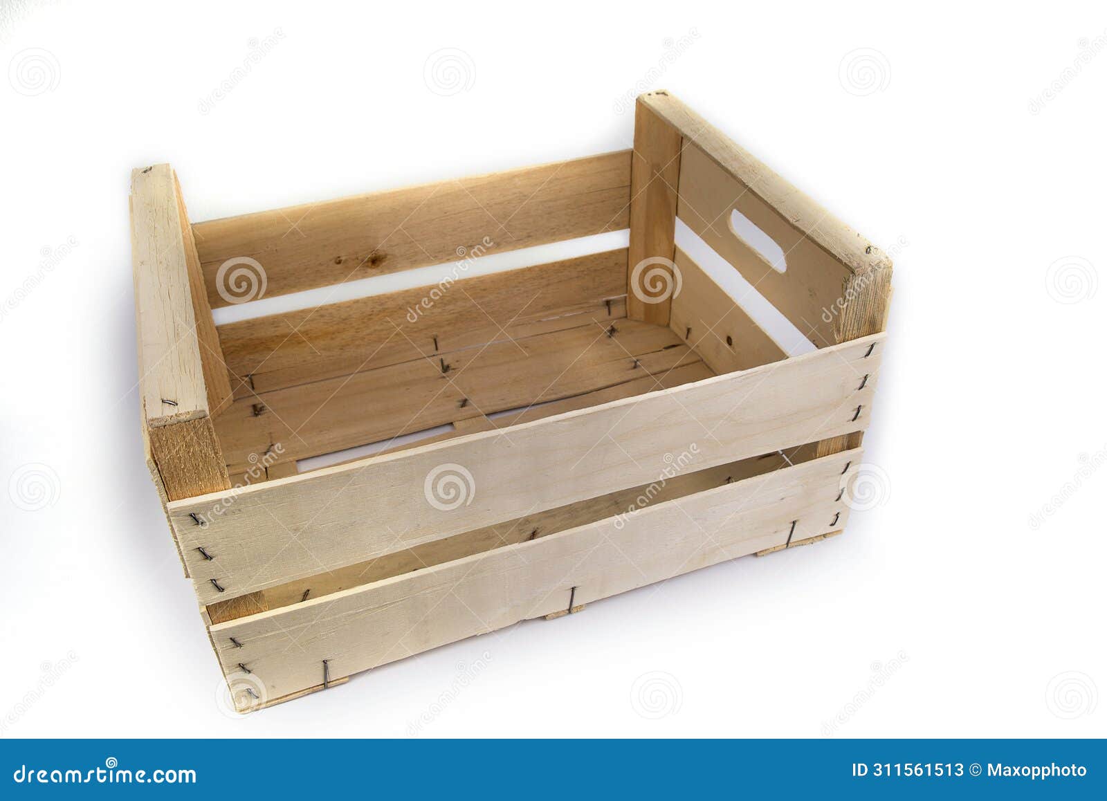Wooden Case for Fruit or Vegetable on a White Stock Image - Image of ...