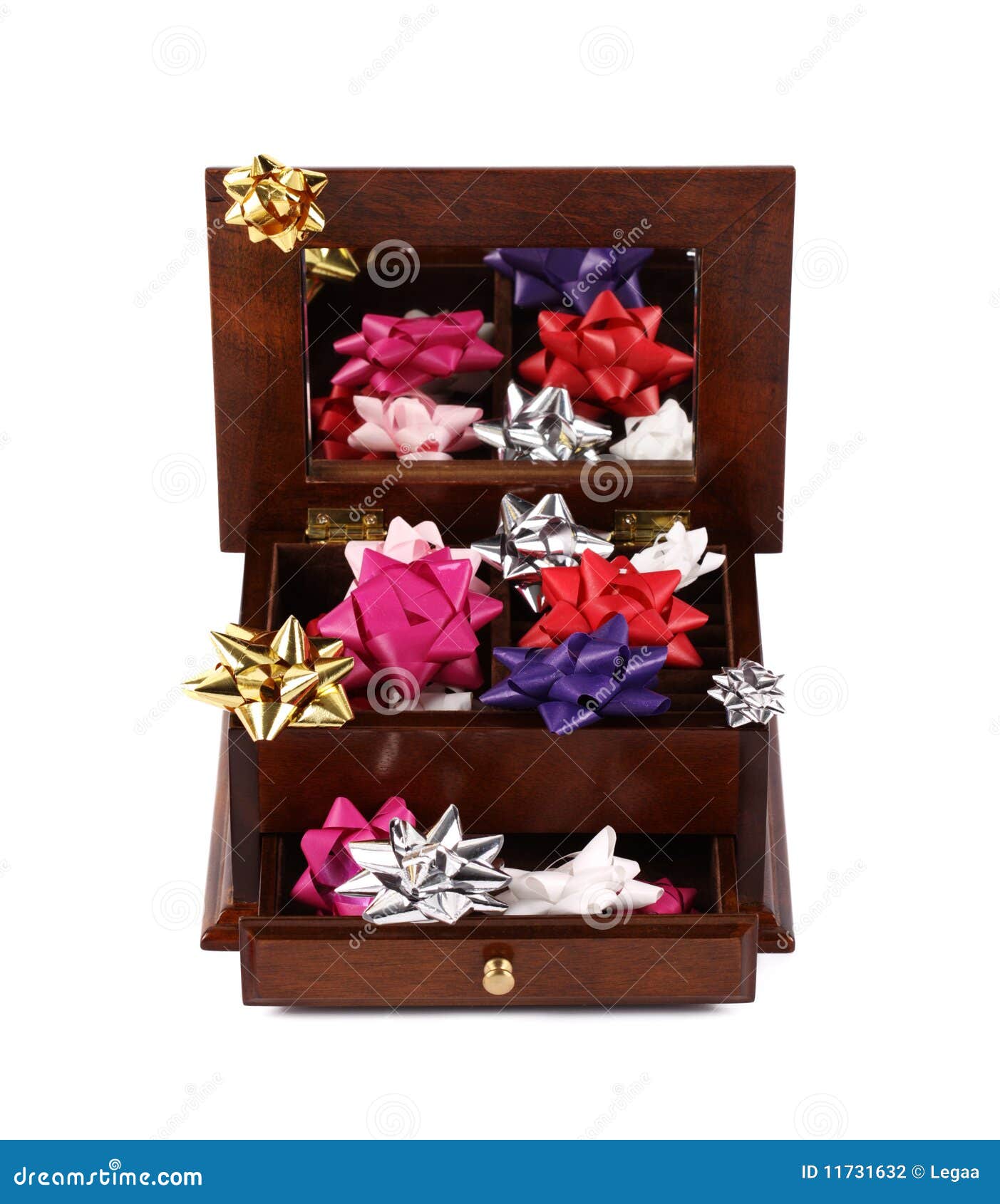 Wooden casket with ribbon stock photo. Image of antique - 11731632