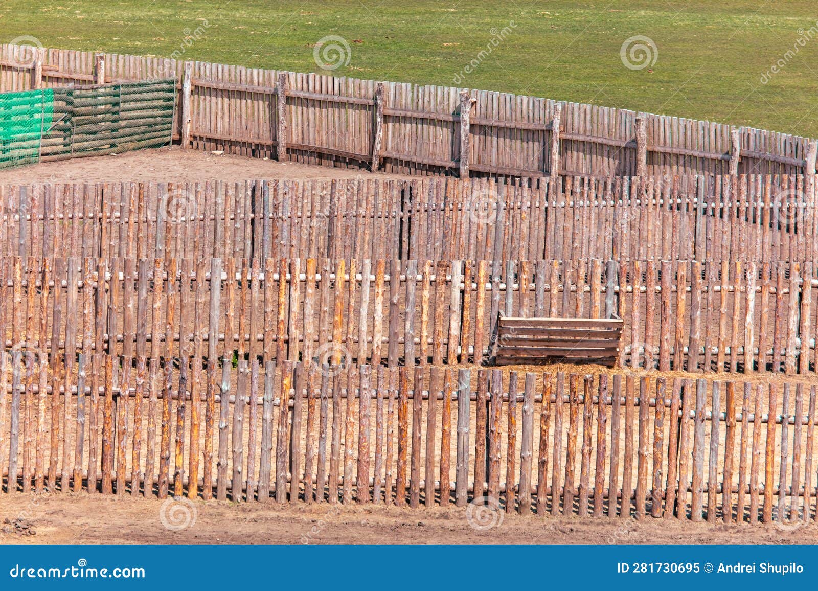 Wooden Cattle Stables in the Paddock in the Village Stock Image - Image ...