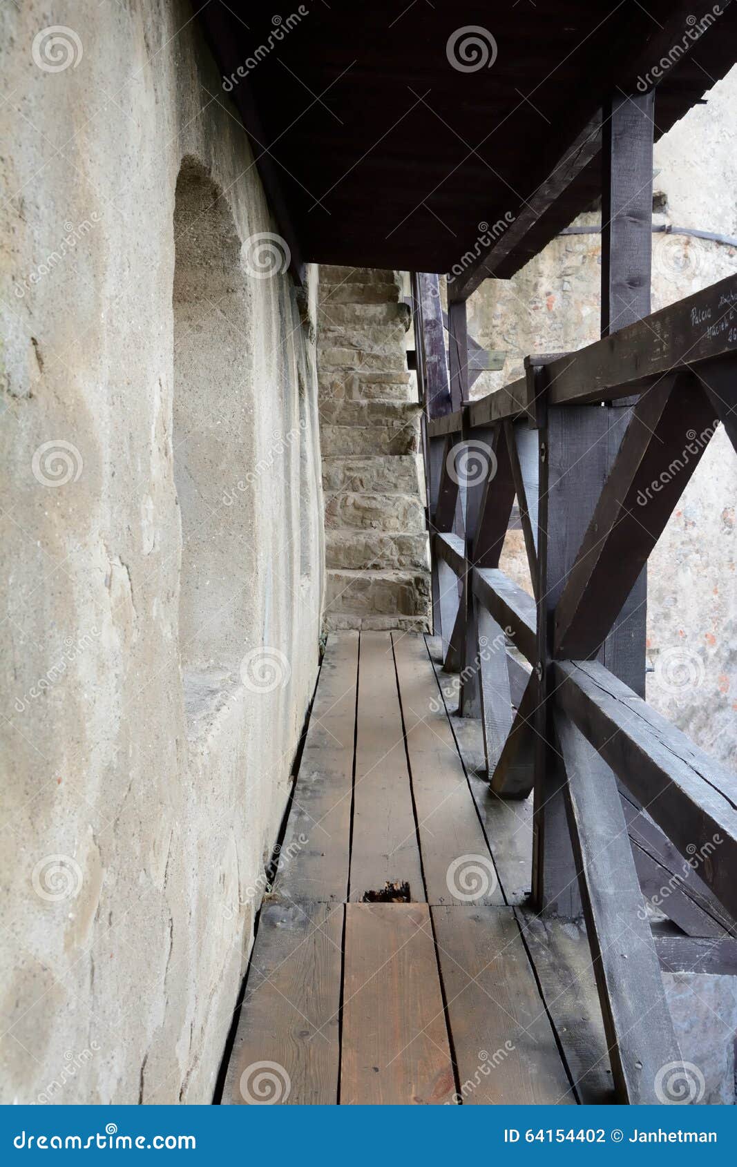 Wooden Catwalk Castle Battlements Stock Photo - Image of wooden, object ...
