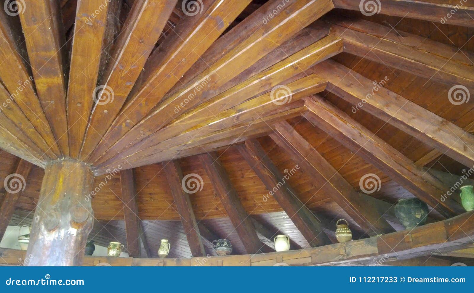 Wooden Ceiling Consisting of Planks. Stock Image - Image of wooden ...