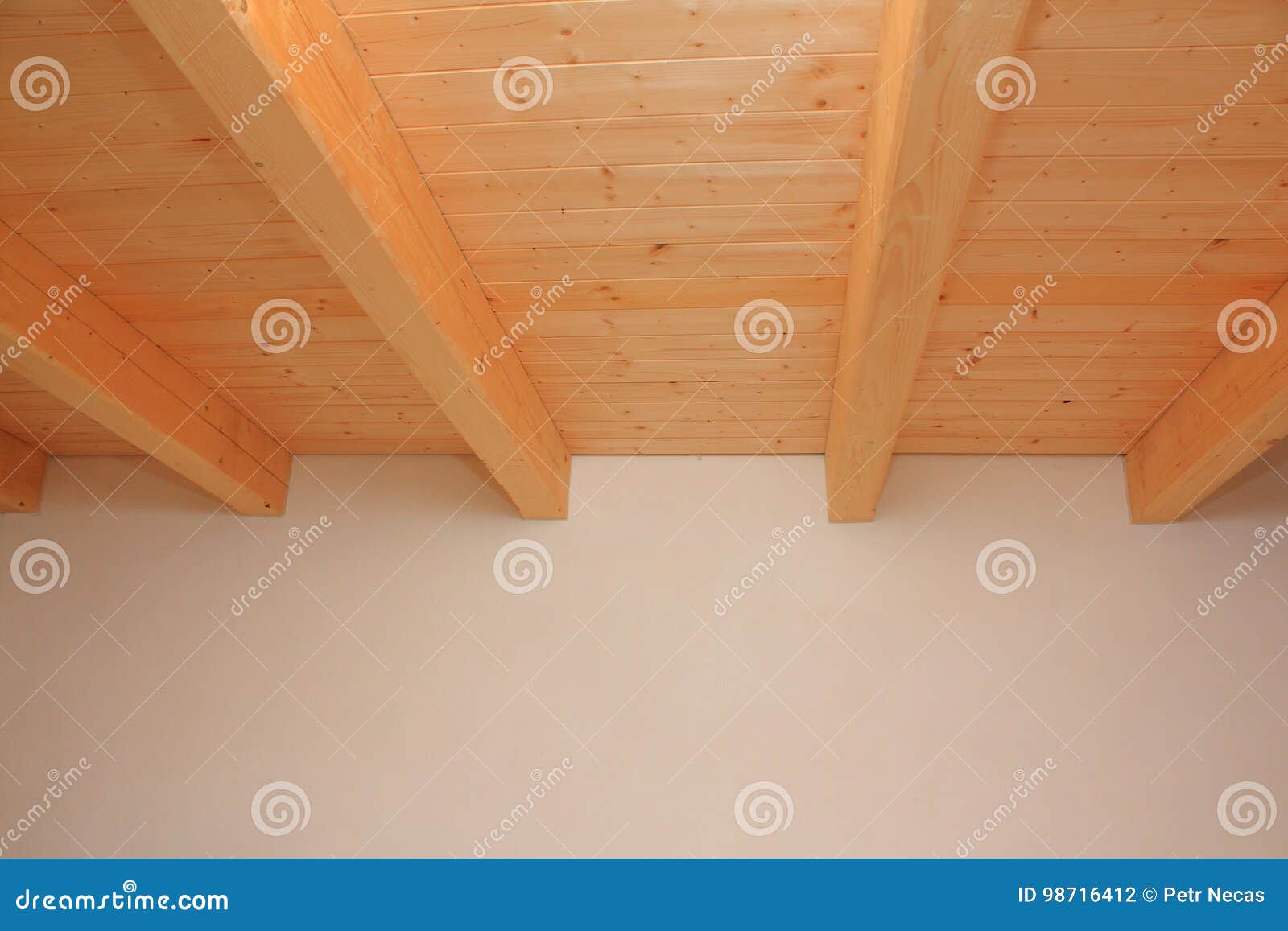 Wooden ceiling stock photo. Image of beams, flooring - 98716412