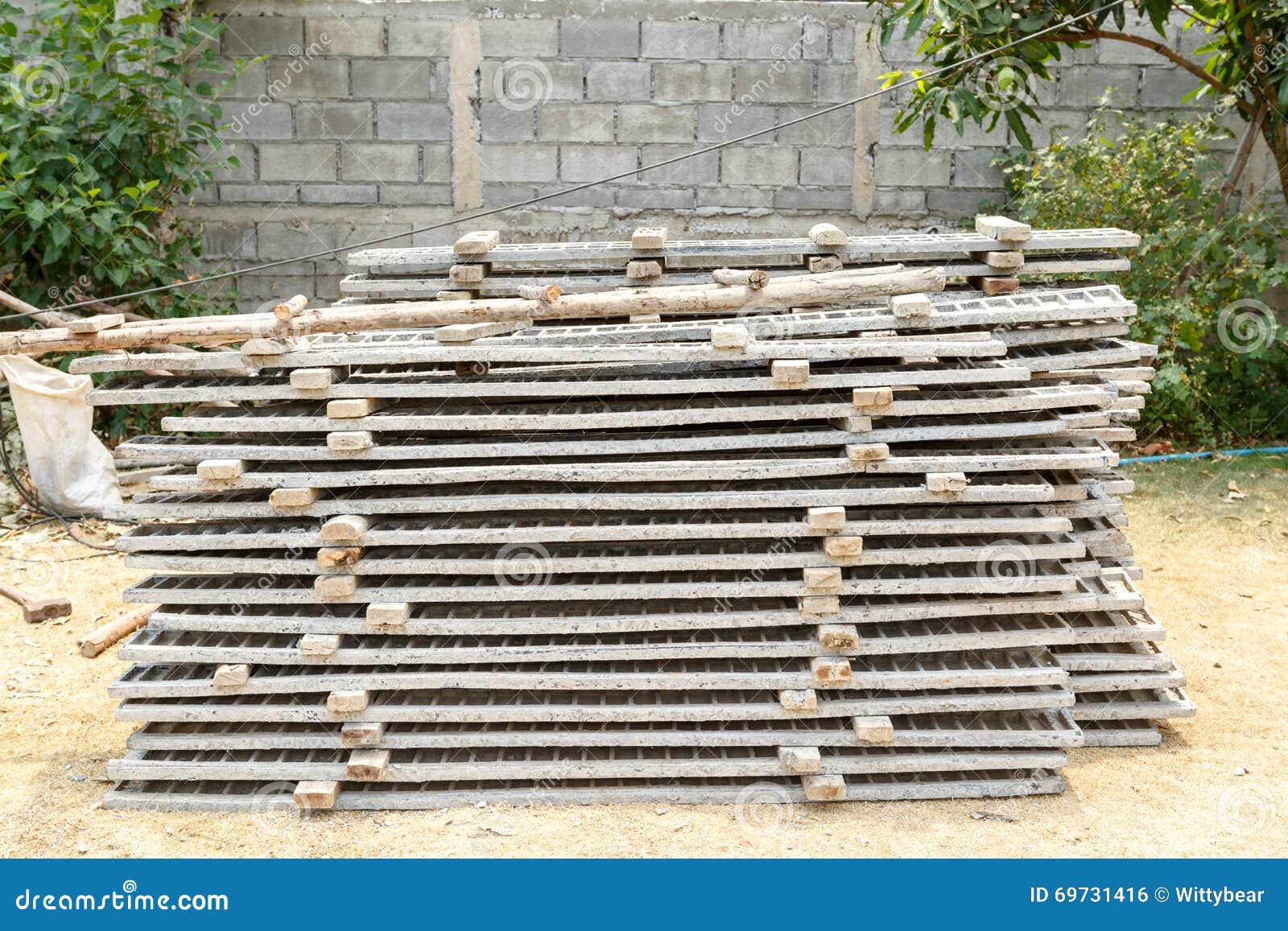 Wooden for cement mold stock photo. Image of material - 69731416