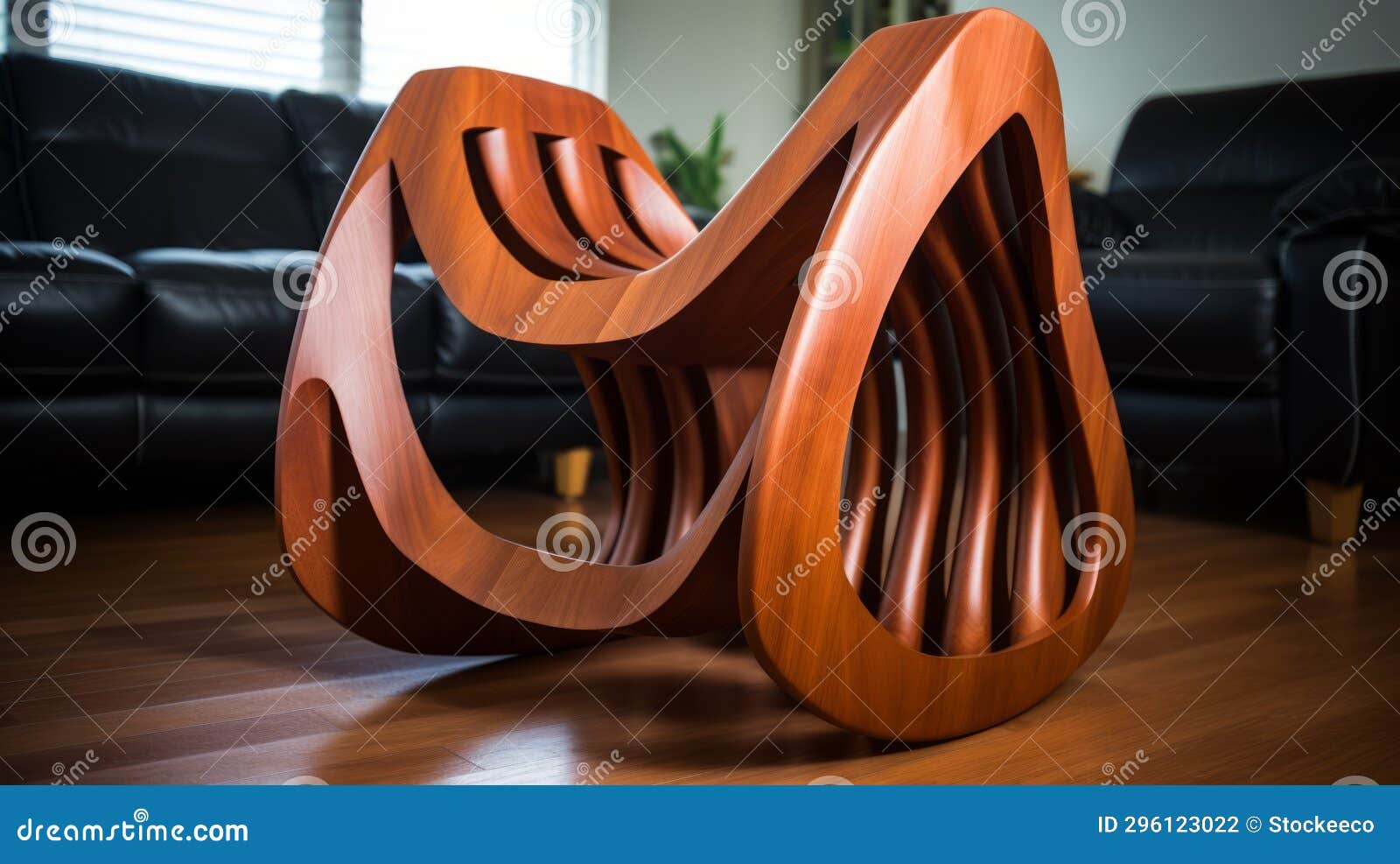 Modern Mahogany Rocking Chair with Unique Leg Design Stock Illustration ...