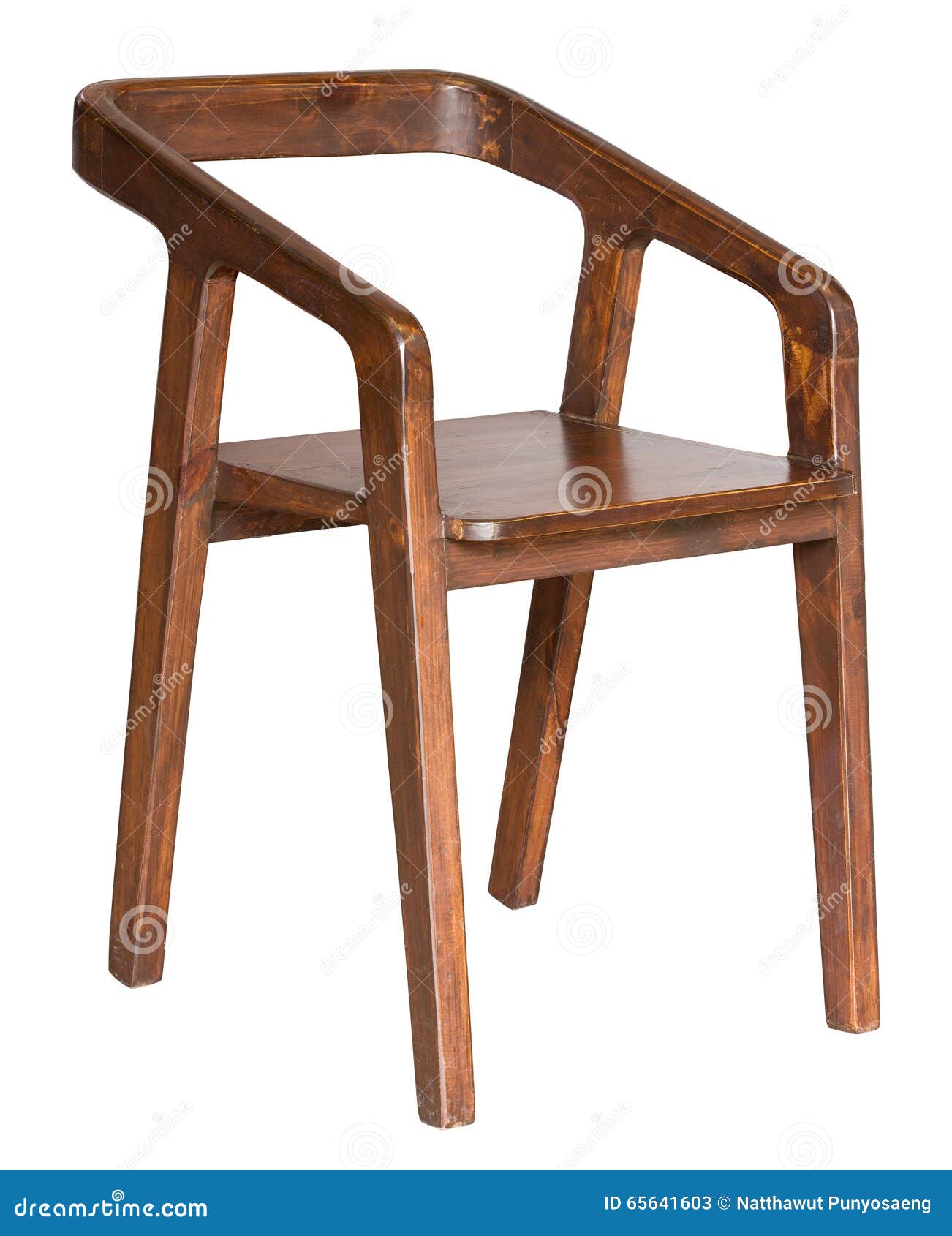 Wooden Chair Isolated on White Stock Image - Image of comfortable, pine ...