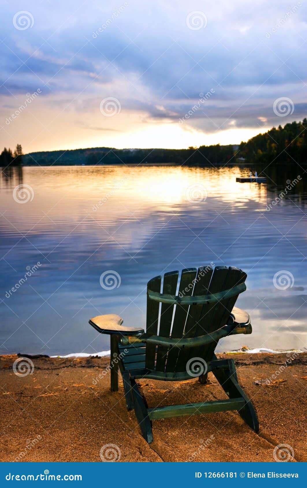 Wooden Chair at Sunset on Beach Stock Image - Image of beach, calmness ...