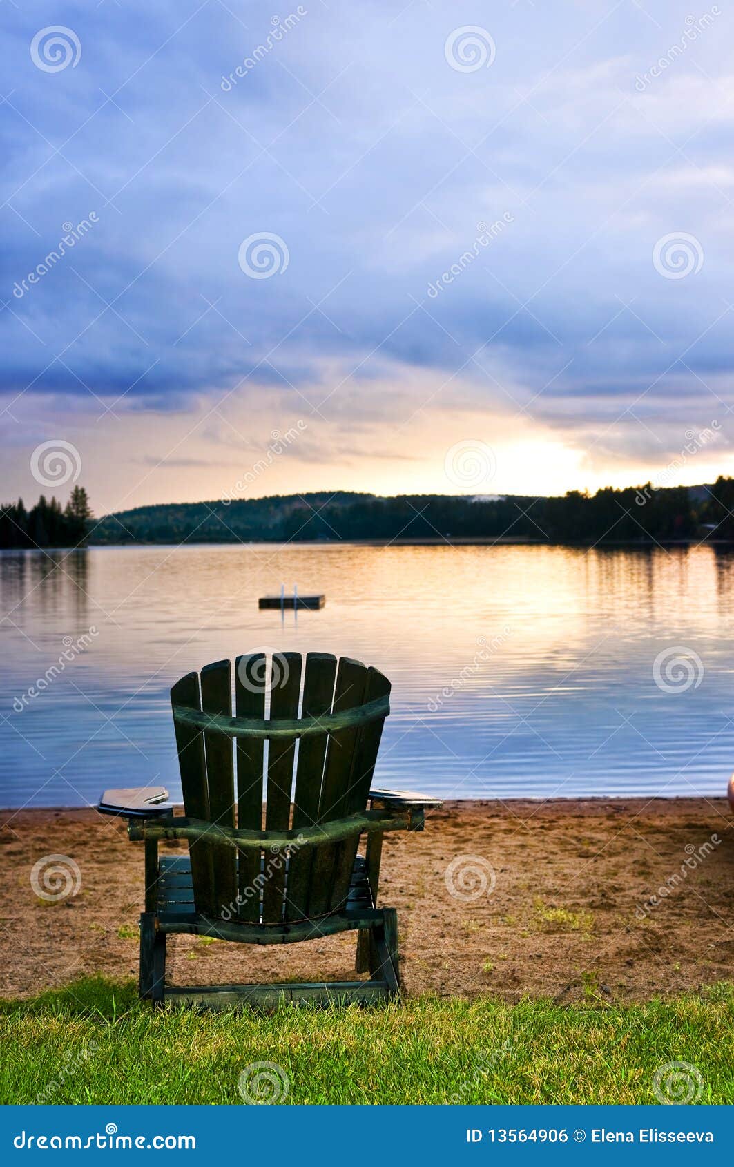 Wooden Chair at Sunset on Beach Stock Photo - Image of dawn, calm: 13564906