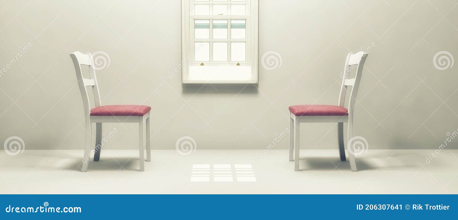 Two Chairs in Room with a View Stock Illustration - Illustration of ...